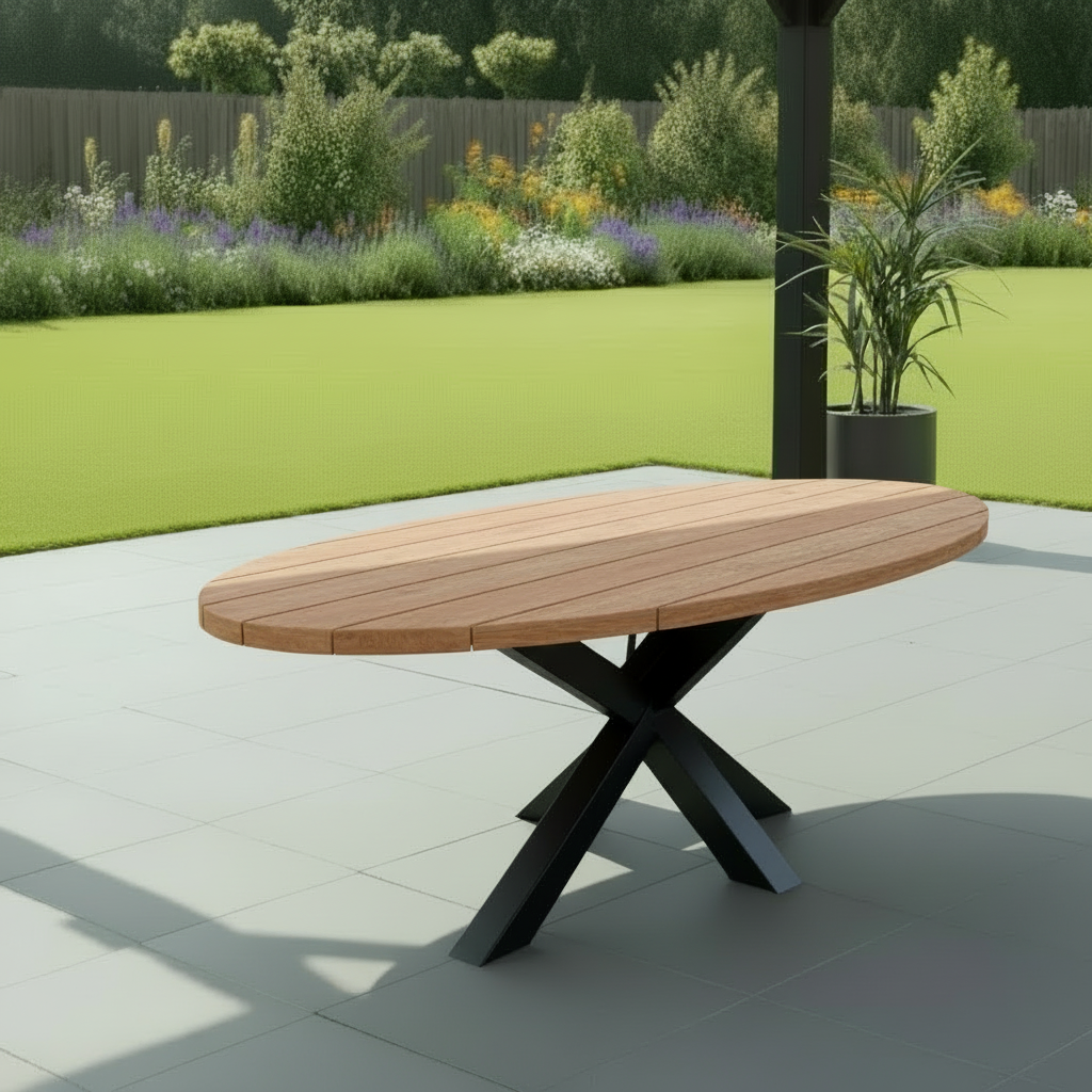 Ovale Tuintafel Douglas – WP Wood Productions